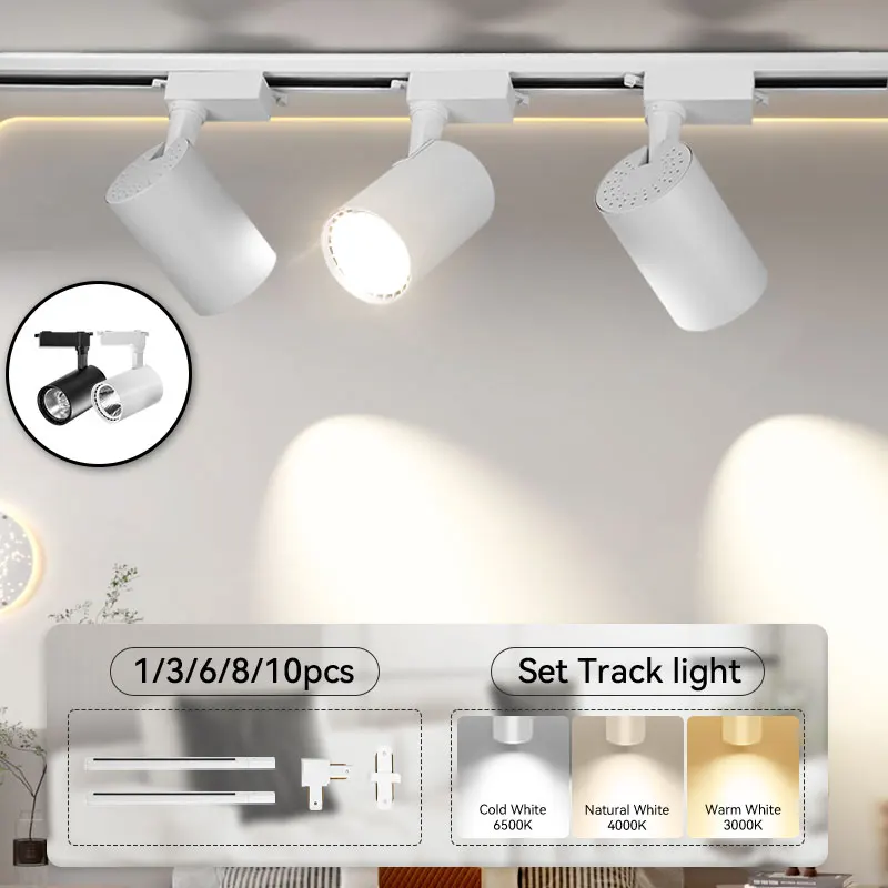 Set-LED-Track-Light-110v-220v-Track-Lamp-Spot-Lighting-Fixture-COB-12 ...