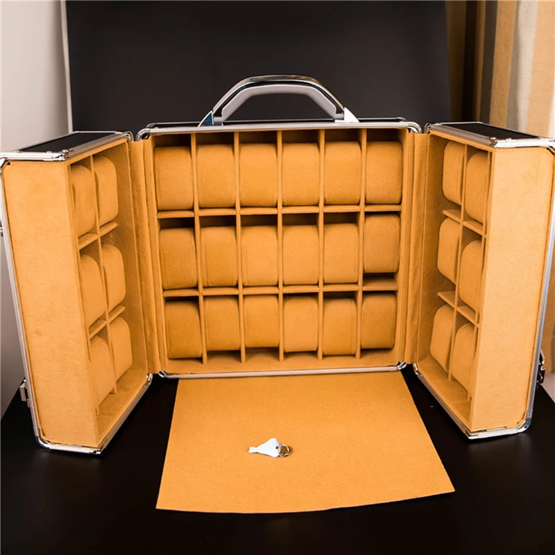 High-Grade-Mechanical-Watch-Box-Storage-Box-Simple-Lockable-Double-Open ...