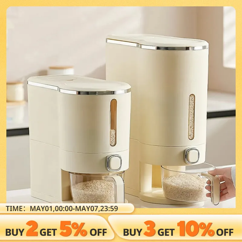 Sealed-Rice-Bucket-Sealed-Moisture-Proof-Rice-Dispenser-With-Cup-Grain ...