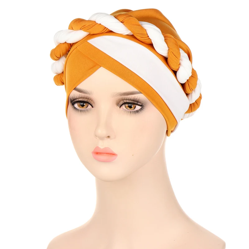 Fashion-African-Elastic-Twist-Headtie-Instant-Turban-Caps-Muslim-Hijab ...