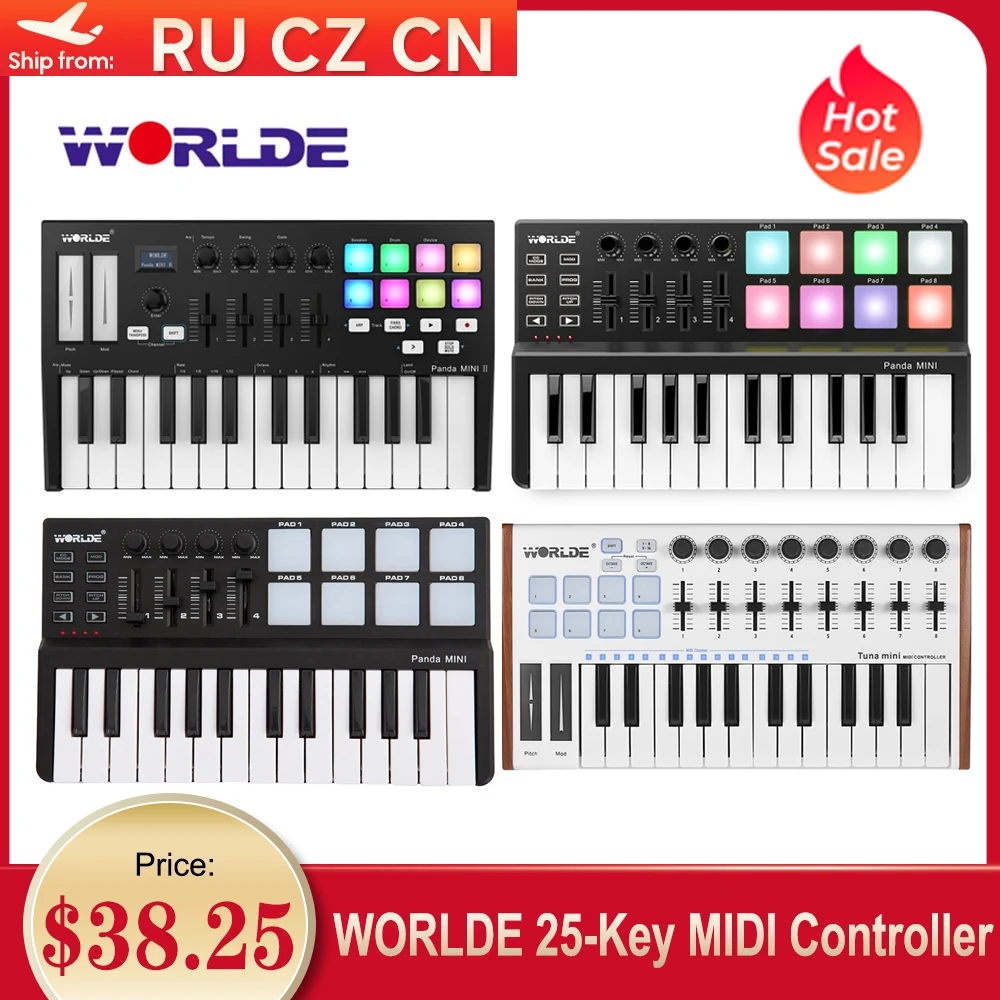 WORLDE-Panda-MIDI-Controller-Portable-MINI-25-Keys-USB-MIDI-Keyboard ...