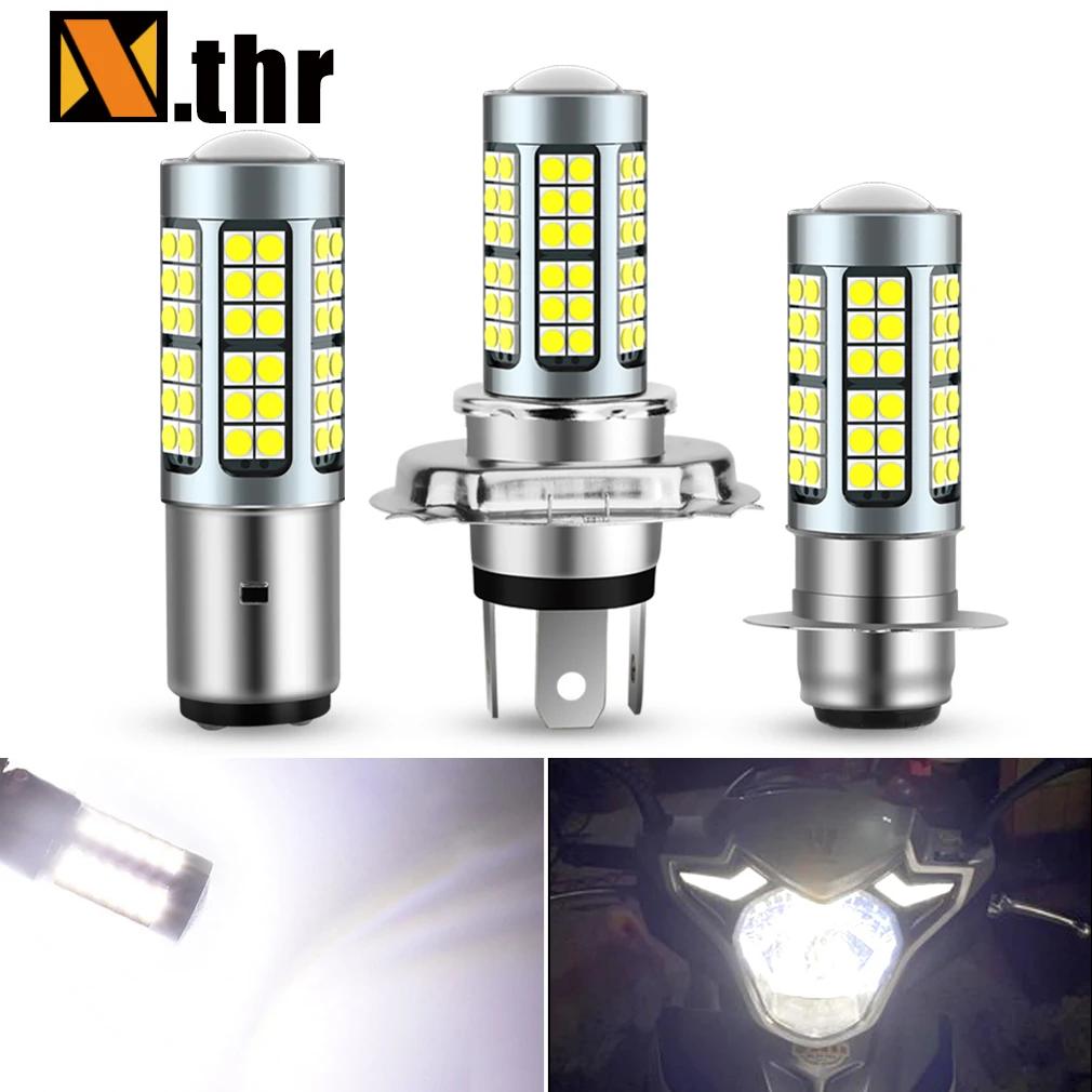 BA20D H4 P15D LED Motorcycle Headlight Bulbs with 3030 Chips 20000LM ...
