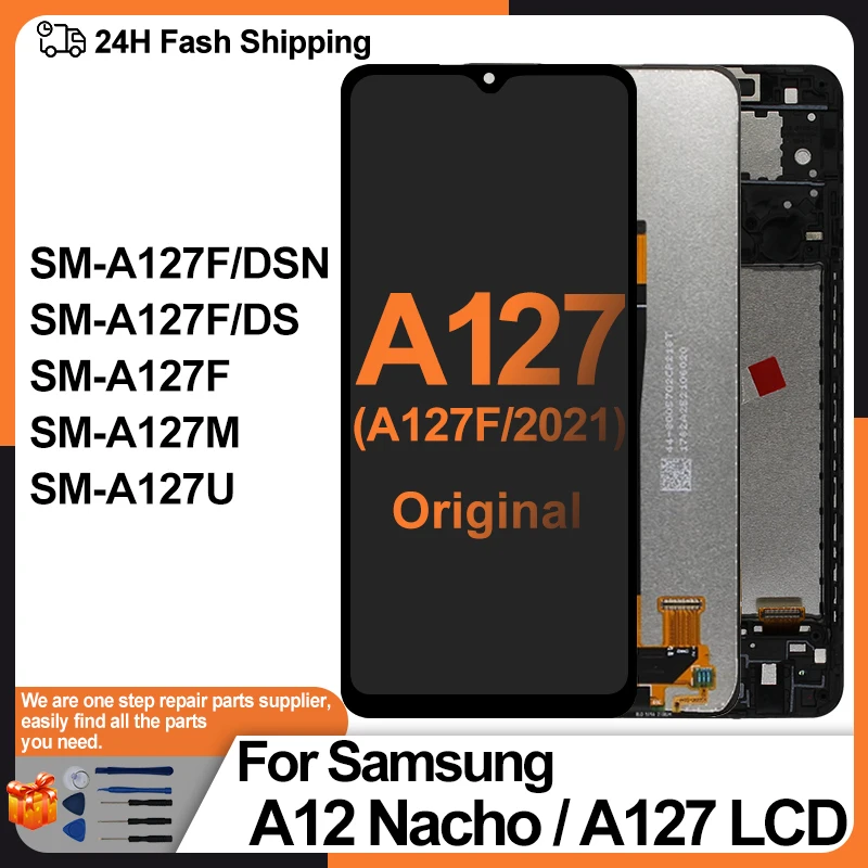 Original For Samsung Galaxy A12 Nacho A127F LCD Display Touch Screen Digitizer Assembly A127F/DS ...