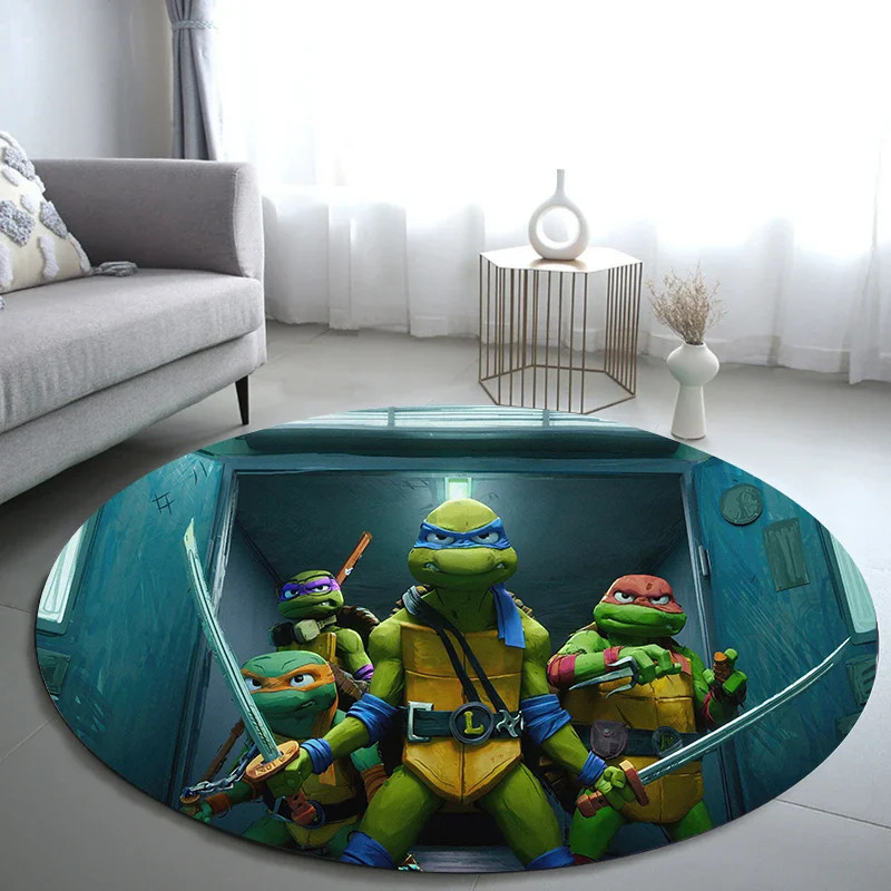 Teenage-Mutant-Ninja-Turtles-Flannel-Round-Floor-Mat-Non-slip-Carpet ...