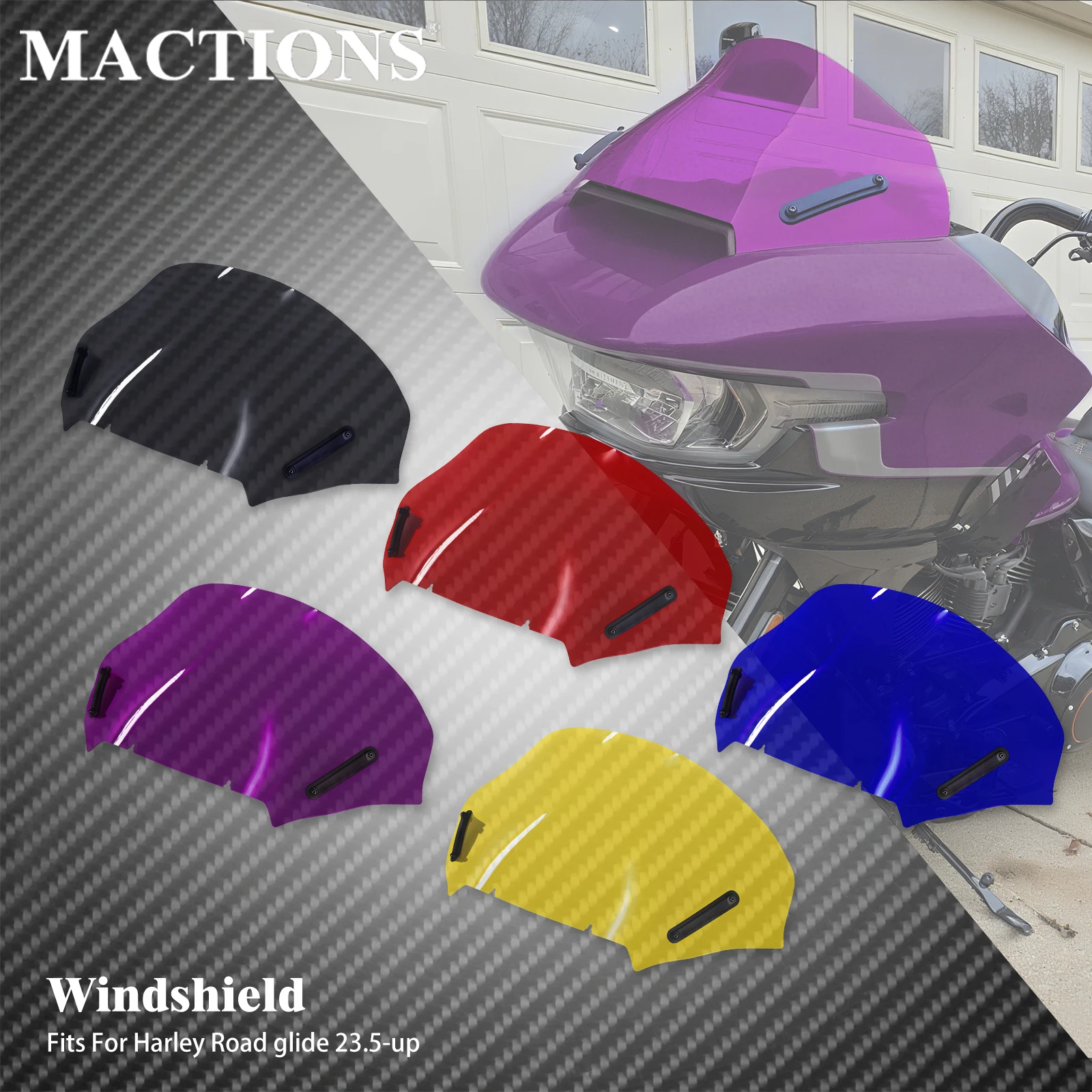 Motorcycle Windshield Fairing Wind Deflectors Windscreen For Harley ...