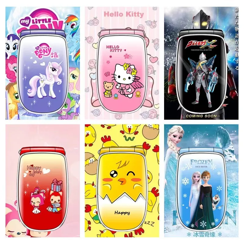 Kawaii Frozen Kt Cat Mini Mobile Phones Flip Cartoon Ultraman Cellphone ...