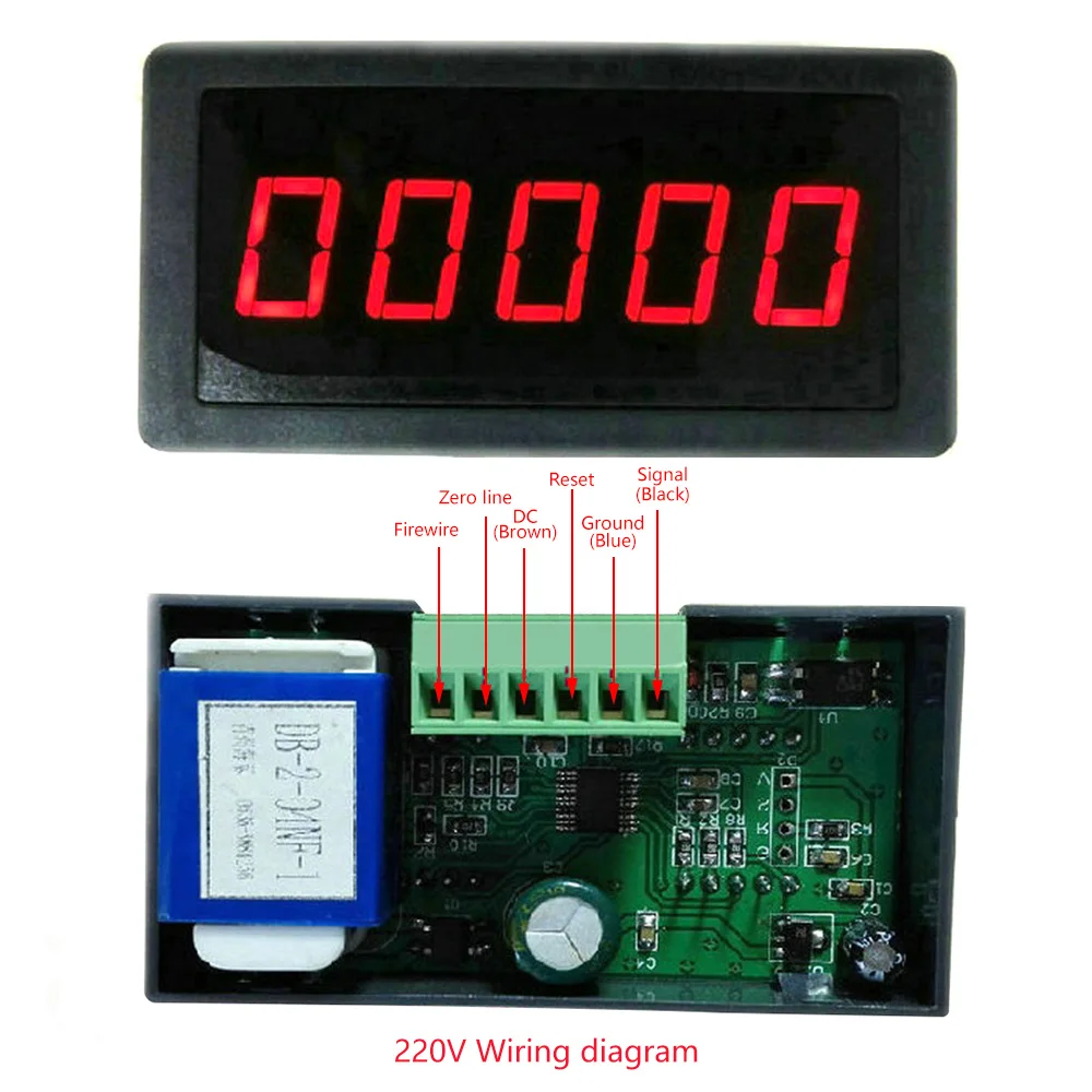 LCD Digital Counter Module DC12V-24V Electronic Totalizer with NPN ...