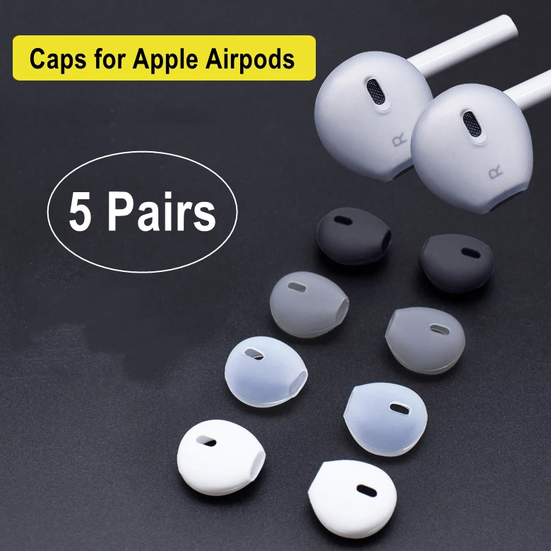 5Pairs Anti-Lost Ear Caps For Apple Airpods Dustproof Cover Soft ...