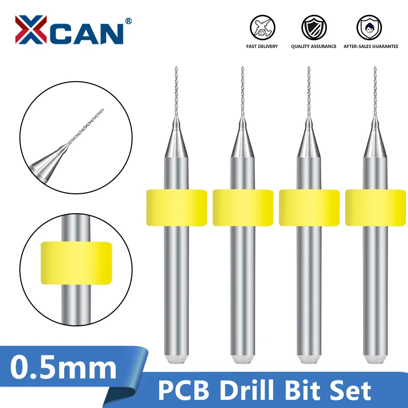 XCAN Carbide PCB Drill Bits 0.5mm Mini CNC Drilling Bit Set For Print ...