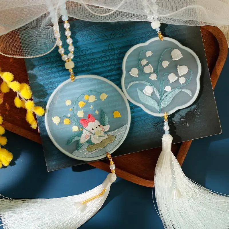 Flower Gift Cross Stitch Sachet Ping An Fu Diy Embroidery Peace Charm ...