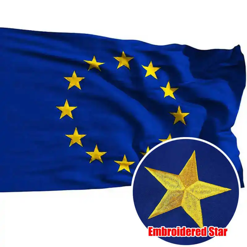Embroidered-European-Union-EU-Flag-90x150cm-Oxford-Fabric-Brass ...