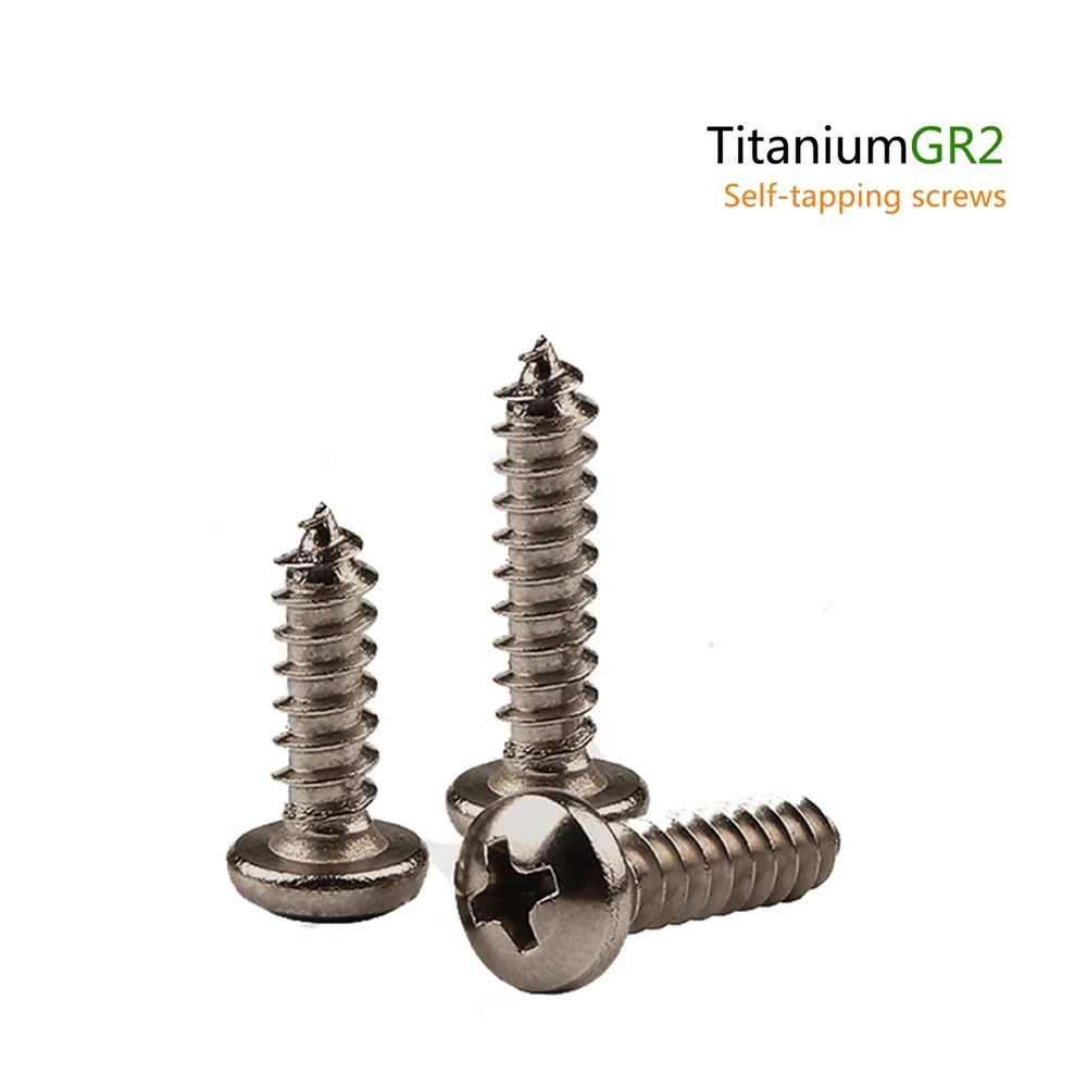 Pure Titanium M3/M4/M5/M6 Pan head self-tapping screws Cross recessed ...