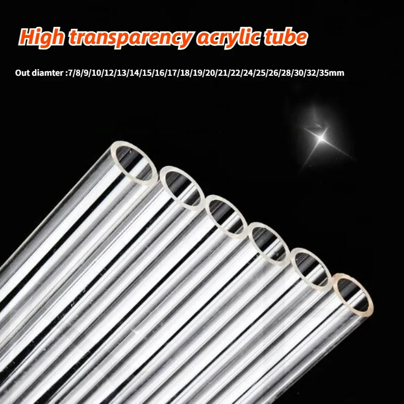 2PCS 500mm Length High Transparent Acrylic Tube Fish Tank Aquarium ...