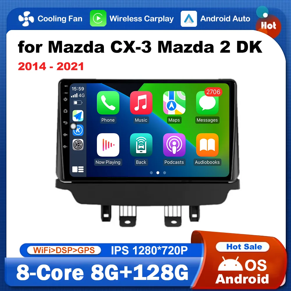 Car-Radio-Multimedia-Player-for-Mazda-CX-3-Mazda-2-DK-2014-2021-Android ...