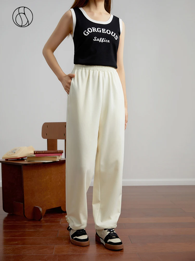 DUSHU-Simple-New-Style-Casual-Straight-leg-Pants-for-Women-Restraint ...