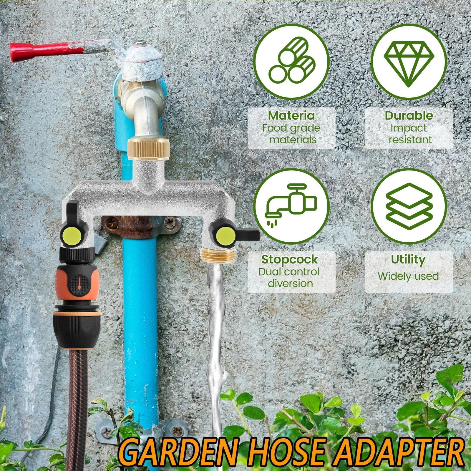 2-Way-Garden-Hose-Splitter-Pipe-Connectors-Pipe-Adapter-Y-Shape-Hose ...