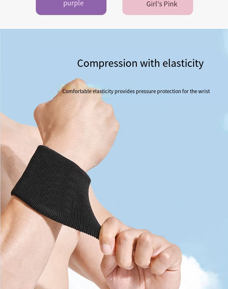 1pc Wrist Support Band Wristband Sport Bracers Sweat Towel Cuff Tennis ...