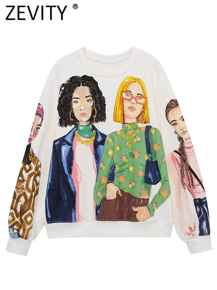 Zevity 캐주얼 플리스 세련된 풀오버 스웨트셔츠 여성용 H2459, 패션, 대비 색상, 여성 긴 소매 후드, 패션 ...