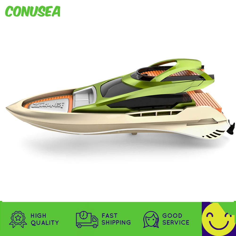 Mini Rc Boat 2.4G Wireless Remote Control Speedboat with Light Charging ...