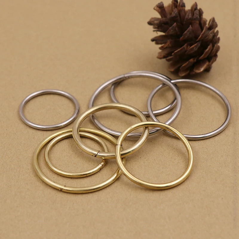 2-pcs-Brass-Stainless-Steel-Lock-O-Ring-Key-Ring-Loop-Quick-Release ...