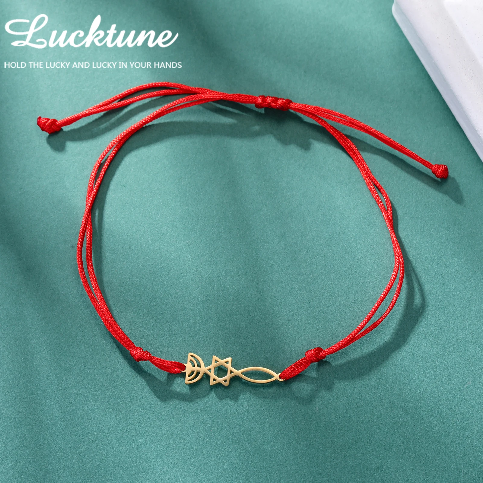 Lucktune Stainless Steel Messianic Menorah Symbol Rope Bracelet Jewish ...