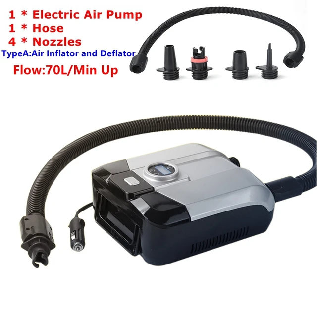 20PSI Electric SUP Air Pump DC12V 70L/Min Quick Air Inflator Deflator ...