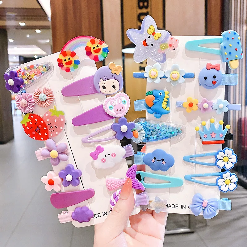 14pcs-set-Cartoon-Hair-Clips-for-Women-Girls-Cute-Animal-Sunflower ...