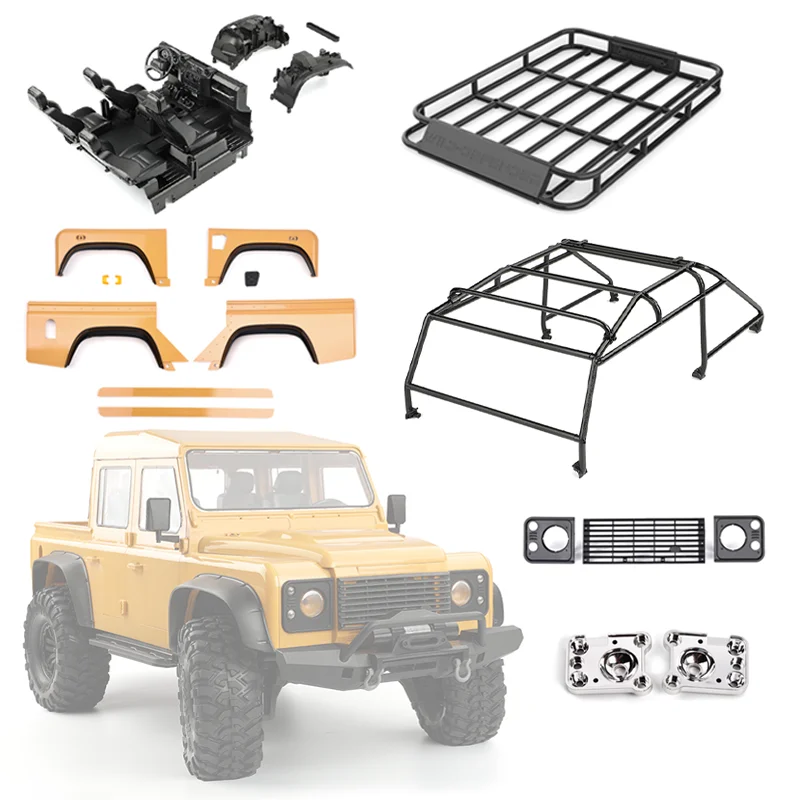 324mm Wheelbase Interior Pickup Roll Cage Wheel Eyebrow Fender for 1/10 ...