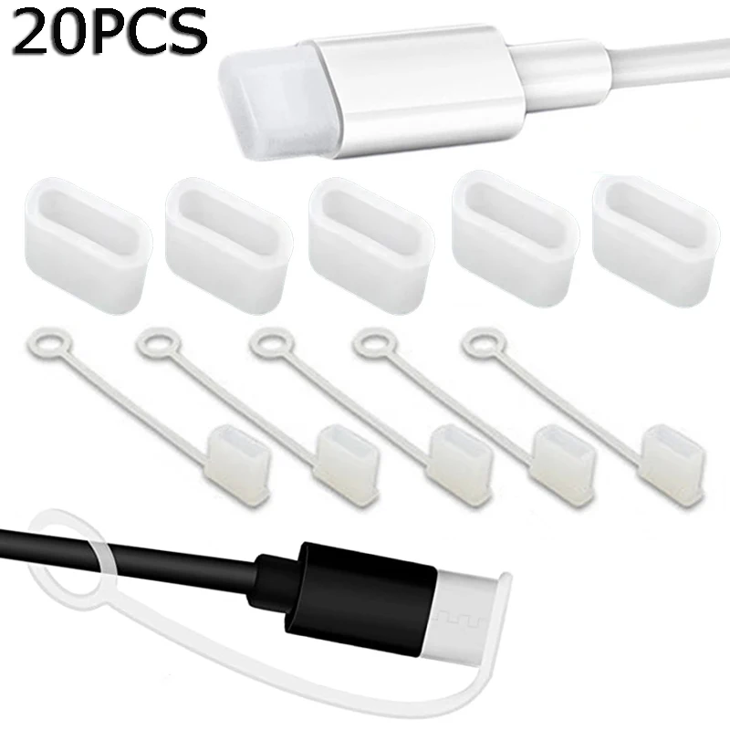 20-1PCS-Data-Cable-Dust-Plug-for-Type-C-Data-Cable-Silicone-Protective ...