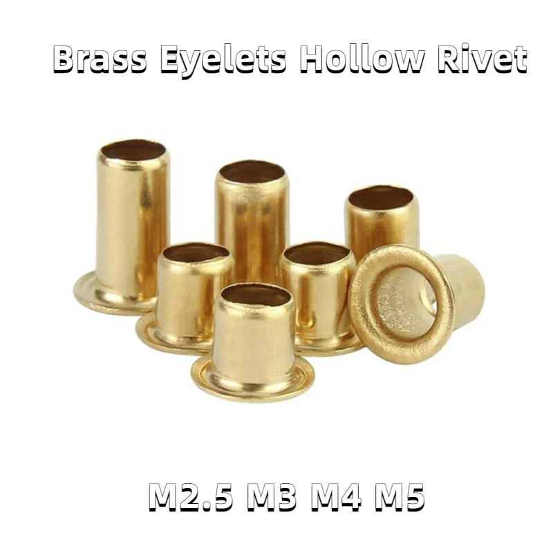 200-300PCS M2.5 M3 M4 M5 Brass Eyelets Hollow Rivet Nut Through Hole ...
