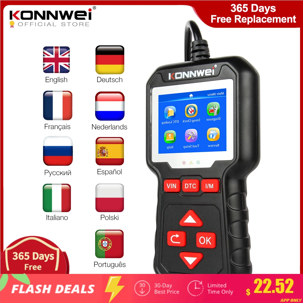 KONNWEI KW320 Obd2 skaner samochodowy Obd narzędzia samochodowe Obd 2 ...