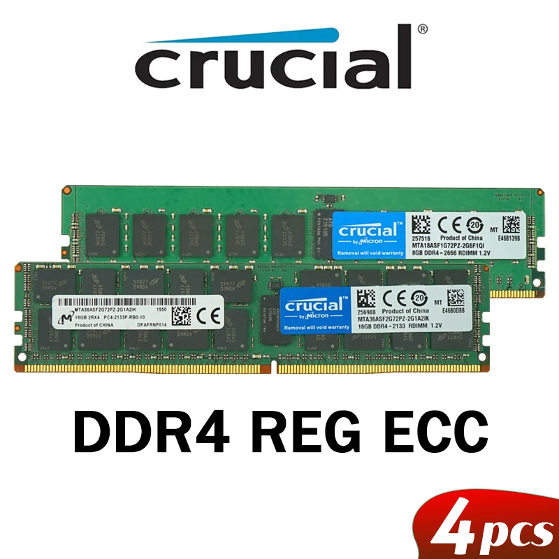 Crucial DDR4 Ram 8GB 16GB 32GB 64GB PC4 2133 2400 2666MHz ECC REG ...