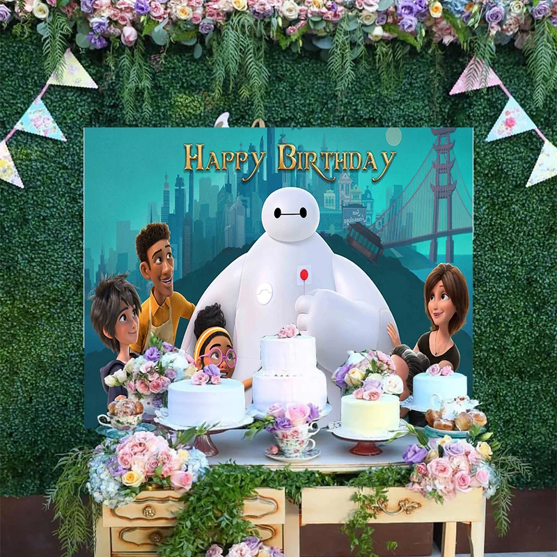 Disney-Big-Hero-Baymax-Brave-Hiro-Hamada-Go-Go-Tomago-Backdrop-Boy ...