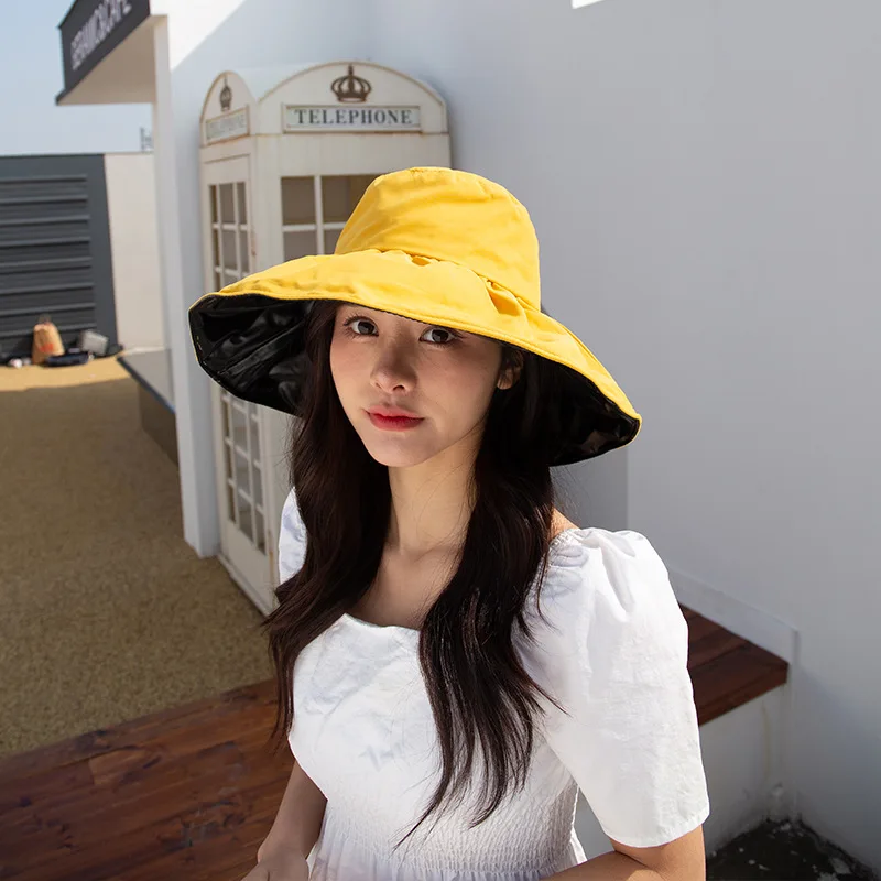 New Solid Color Basin Hat Women's Rain Caps Waterproof Rain Wide Brim ...