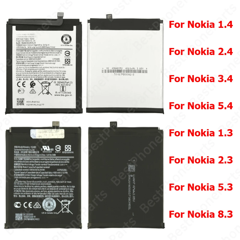 Battery For Nokia 1.4 2.4 3.4 5.4 1.3 2.3 5.3 8.3 5G V730 WT242 HQ430 ...