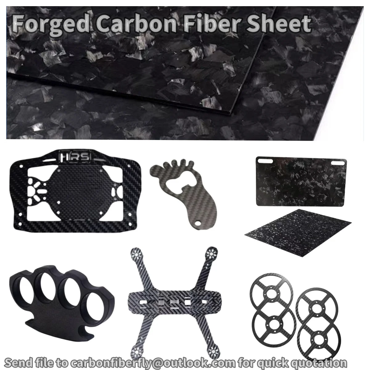 Forged Carbon Fiber PlateMarble Texture Surface CFK Carbon Sheet Glossy ...