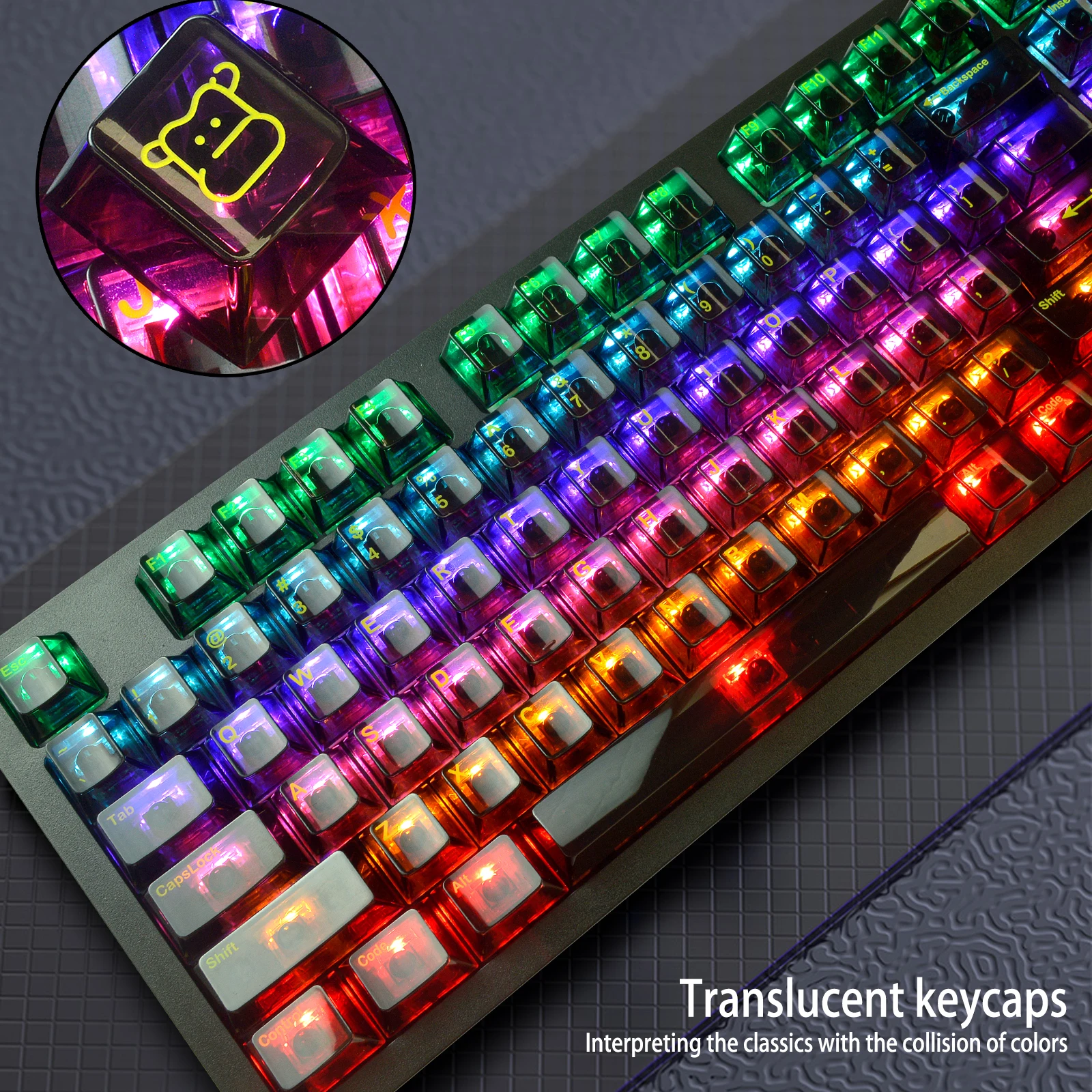 Transparent 131 Key Caps PC Cherry Profile For Mechanical Keyboard ...