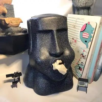 Moai Stone Portrait Tissue Box Creative Nordic Dining Table Eccentric ...