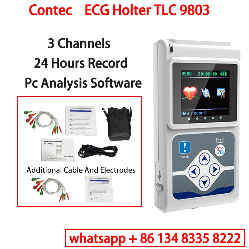 CONTEC-Sistema de Monitor de ECG TLC 9803, 3 canales, EKG Holter, ECG ...