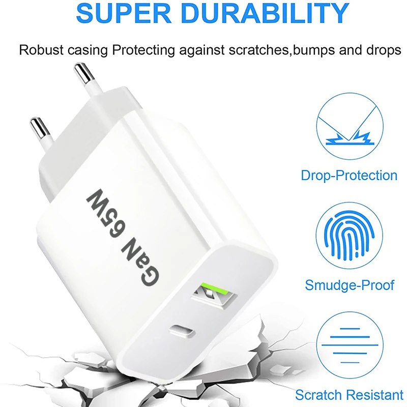 65W-Dual-Ports-USB-C-Wall-Charger-with-PD-3-0-Power-Delivery-Adapter ...