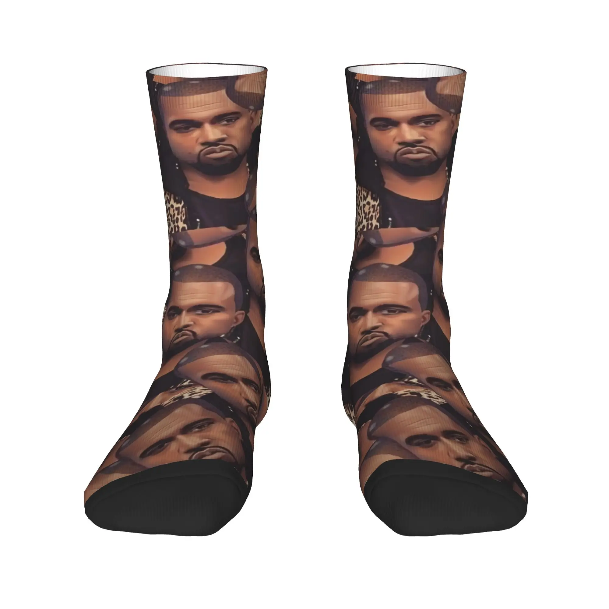 Funny Kanye West Collage Meme Men Crew Socks Unisex Fashion Spring ...