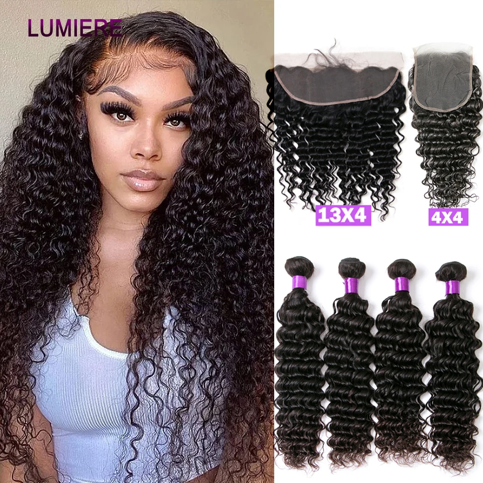 30-32-Inch-Deep-Wave-Brazilia-Human-Hair-Weave-Bundles-With-Closure ...