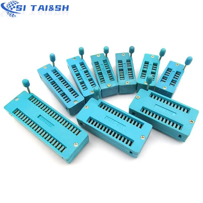 1pcs/lot 14 16 18 20 24 28 32 40 P Pin 2.54 MM Green DIP Universal ZIF ...