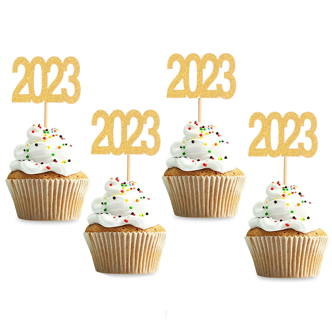 12 Pçs 2023 Bolo Topper Ano Novo 2023 Palito Feliz Ano Novo 2023 Festa ...