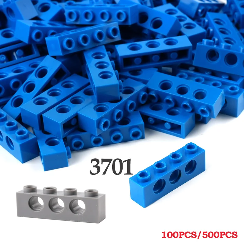 100PCS/500PCS 1x4 With 3 Holes Beam Technology Building Blocks Parts ...