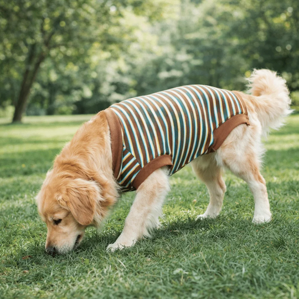 Dog Bodysuit Striped Dog Sterilization Suit Warm Comfortable Dog ...