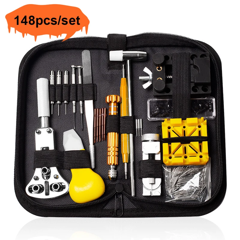 148pcs/set Watch Repair Tool Kit Watchmaker Link Pin Remover Case ...