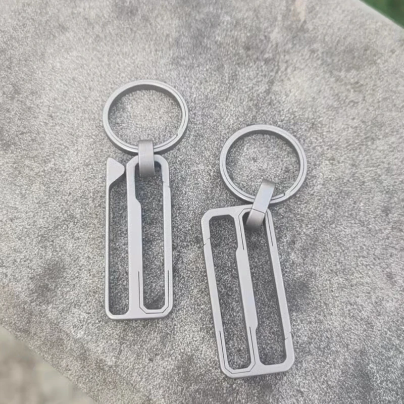 Pure-Titanium-Key-Pendant-Car-Key-chain-Holder-Classic-TC4-Spring ...