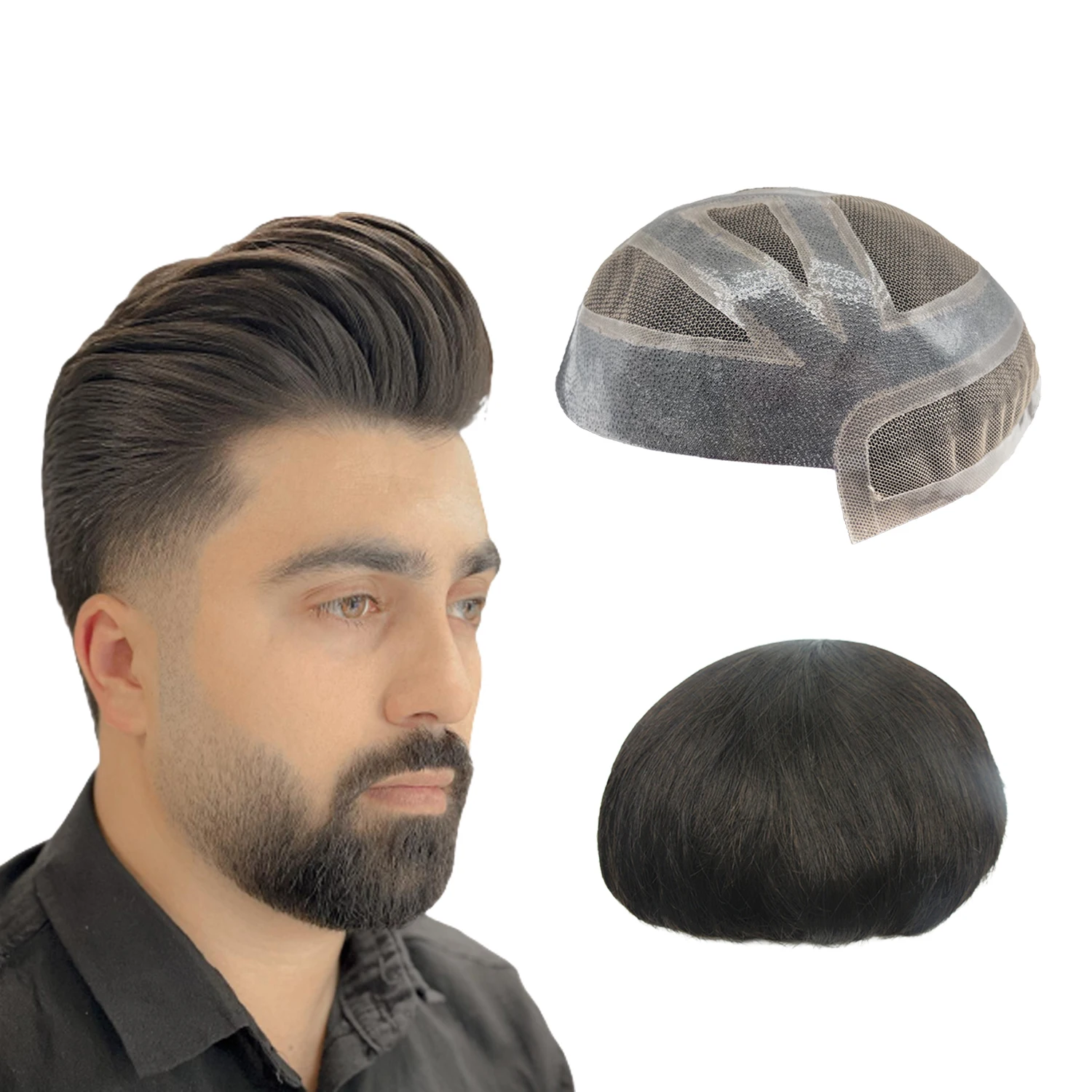 NLW-Toupee-for-Men-Human-Hair-Replacement-System-Hair-Units-Thin-Mono ...