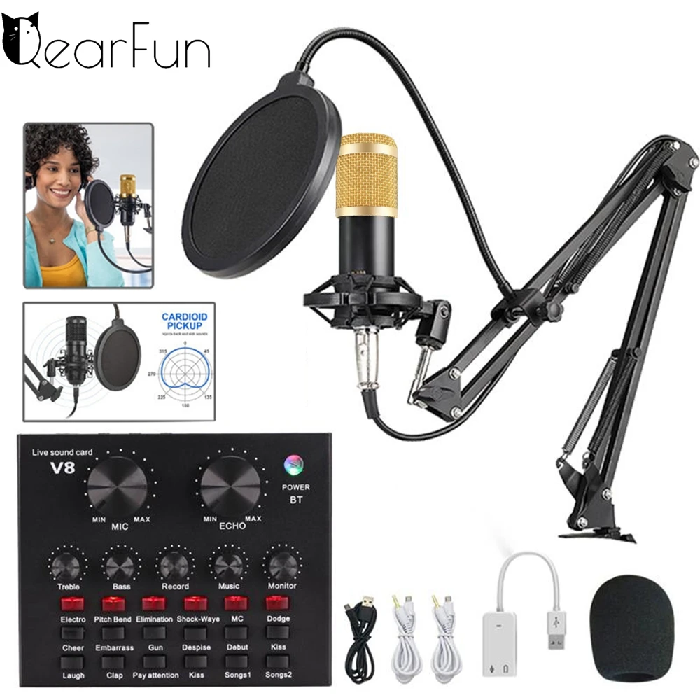 BM800-Professional-Microphone-Condenser-Mic-V8-V9-V10-Sound-Card-PC-Computer-Audio-USB-Recording ...